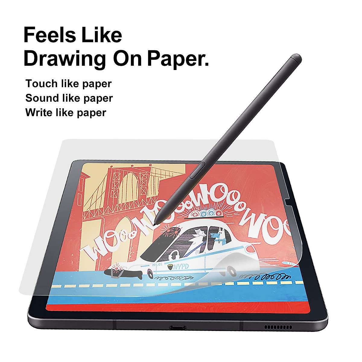 BERSEM [2 PACK Paper Screen Protector Designed for Samsung Galaxy Tab A7 10.4 inch 2022/2020 (SM-T509/T503/T505/T500/T507), Anti Glare with Easy Installation Kit Write and Draw Like on Paper