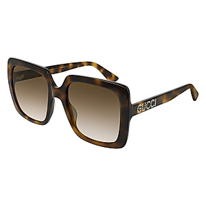 Gucci GG0418S Havana/Crystal/Brown Gradient One Size