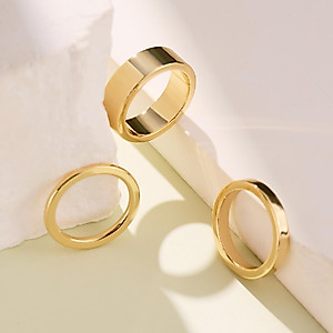 Gokeey Gold Rings for Women, 14K Gold Stacking Rings Set for Women Dainty Stackable Rings for Girls Jewelry Gifts Comfort Fit Size 5 to 10 (7)