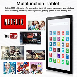 Android Tablet 10 inch, Android 12 Tablet, 6GB RAM 64GB ROM, 512GB Expand Android Tablet with Dual Camera, 5G & 2.4G WiFi, Bluetooth, 8000mAh, HD Touch Screen, Google GMS Certified