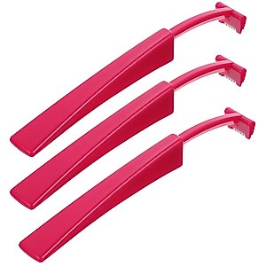 HEALLILY 6pcs Eyebrow Razor Stainless Steel Eyebrow Shaving Tool Facial Hair Remover Manual Beard Shaver for Women Men Beauty Travel Red