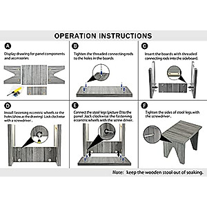 VALIANTOIN Wooden Step Stool for Kids and Adult 400 to 500lbs Capacity Garden Kitchen Washroom High Beds Footstool with Non Slip Pads