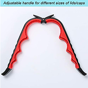 Jar Opener Can Opener Bottle Opener for Senior, Arthritis Hands and Anyone with Low Strength, Arthritis Jar Opener Get Lids Off Easily(Black and Red)