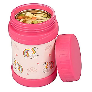 Bentology Kids Lunch Bag Set (Unicorn) w Reusable Hard Ice Pack and Double-Insulated Food Jar - Perfect Lunchbox Kits for Girls Back to School