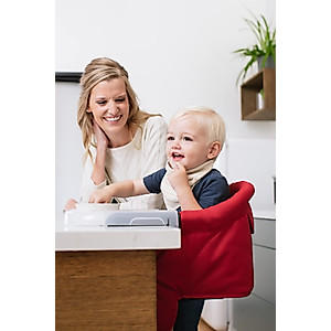 Inglesina - Fast Table Chair with Fast Tray: Hook On Portable High Chair for Babies and Toddlers, Damage Free Travel Booster Seat for Restaurant Use - Includes Snap On Tray, Red