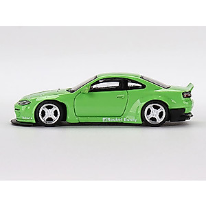Silvia (S15) RHD (Right Hand Drive) Rocket Bunny Green Limited Edition 1/64 Diecast Model Car by True Scale Miniatures MGT00500