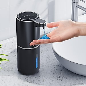 Automatic Liquid Soap Dispenser,380ml Wall Mount Touchless 4 Gear Adjustable Electric Liquid Soap Dispenser,USB Rechargeable with Infrared Motion Sensor for Bathroom,Kitchen,Office
