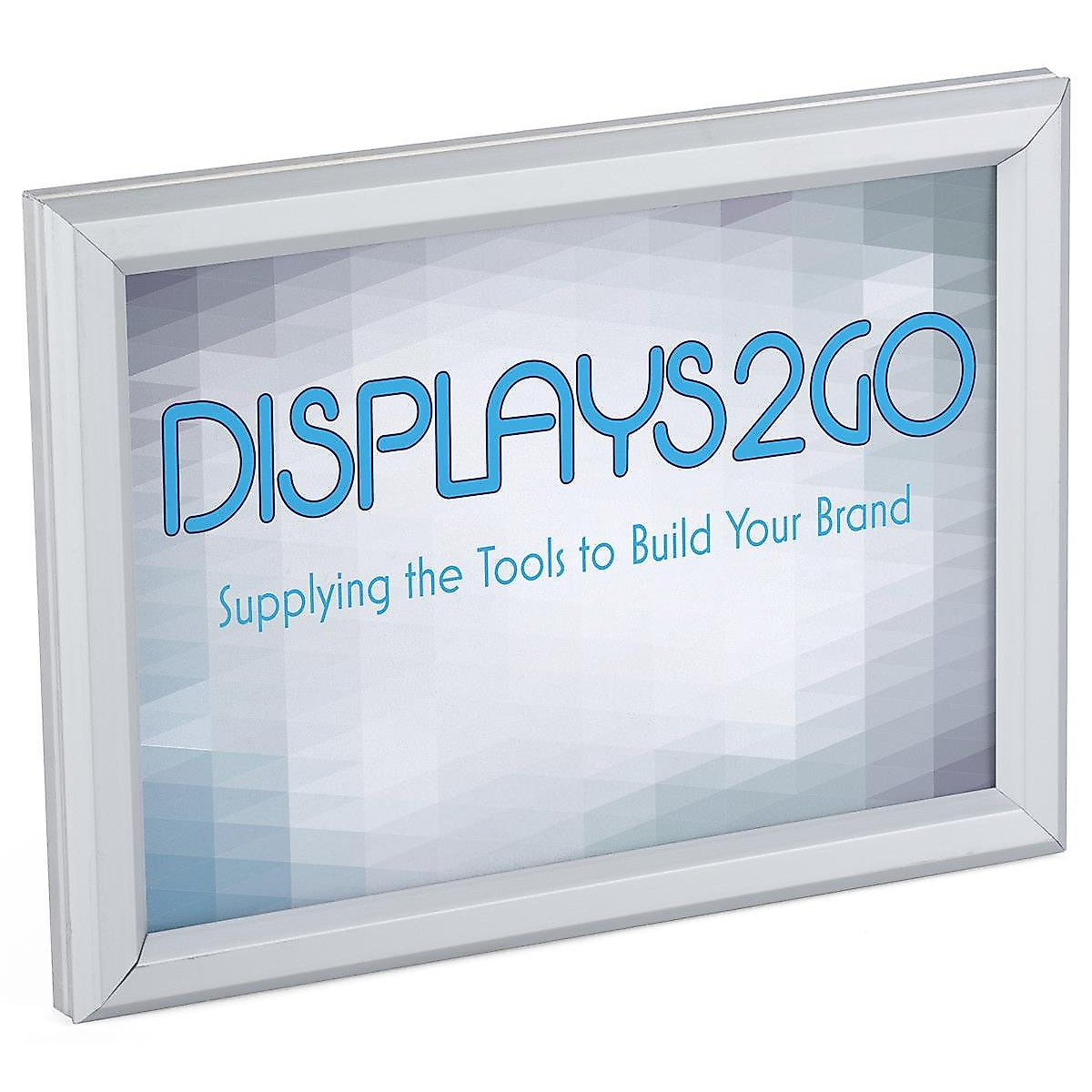 Displays2go Office Sign Holder, 5 x 7 Inch Frame, Quick Snap Border, Lens Included, Silver Aluminum (WSNF57SV)