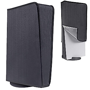 PS5 Nylon Comfortable Lining Dust Case, Anti-Scratch Waterproof Cover for Playstation 5 Digital Edition/Ultra HD Console (Ultra HD&Digital Edition, Black 4)