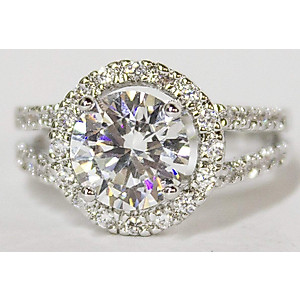 RS Covenant Women's Rhodium Plated Dress Ring Circle Brilliant Cut CZ 110 (8)