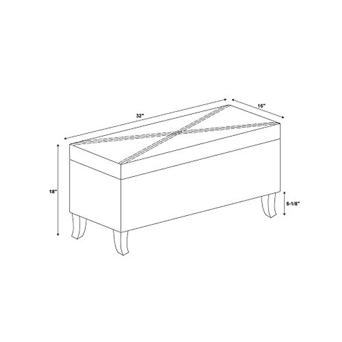 Linon Stephanie Ottoman, Botanical Linen