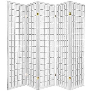 3-10 Panel Room Divider Square Design White (5 Panel)