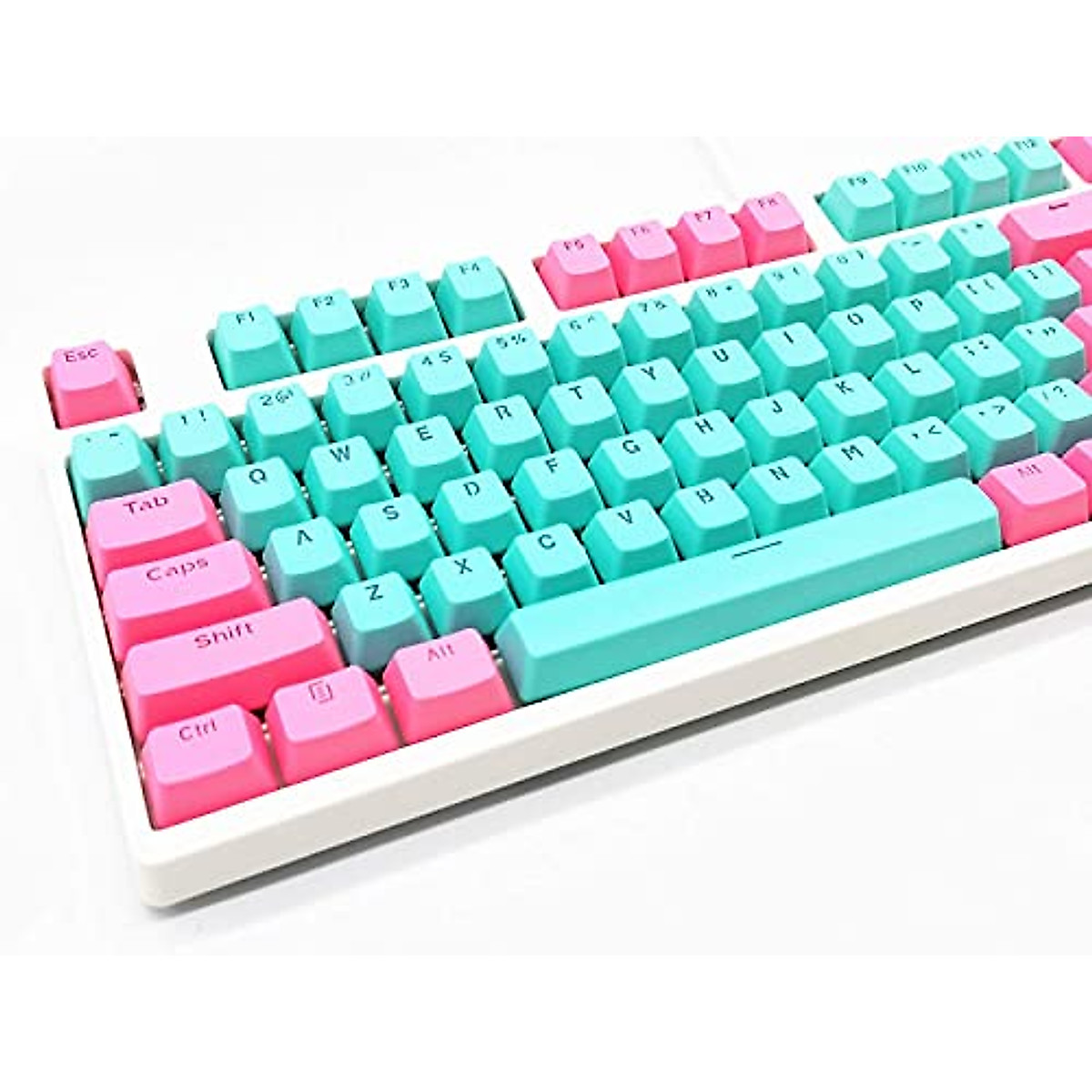 104 Keys Miami PBT Doubleshot Backlit Keycaps ANSI/ISO Keyset OEM Profile for 60%/87 TKL/104/108 Cherry MX Switches Gaming Mechanical Keyboards (Miami)
