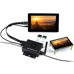 Bicool Mini-Computer for Raspberry Pi Compute Module 4 (NOT Included), Mini IO Board Lite Version (A), with CM4-IO-BASE-A and Metal Case with Cooling Fan,Onboard CSI/DSI/HDMI/USB/RJ45 etc.Connectors