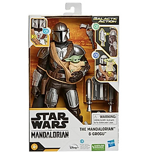 STAR WARS Galactic Action The Mandalorian & Grogu Interactive Electronic 12-Inch-Scale Action Figures, Toys for Kids Ages 4 and Up