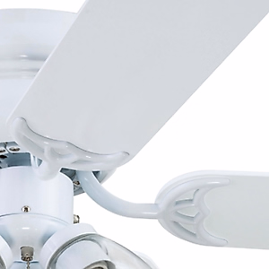 Portage Bay Ceiling 52" Renton White Indoor Fan with Clear 3 Light LED Multi Arm E26/B11 Bulb and Pull-Chains, Traditional Style, 5 Reversible Gray Oak Blades, 51441, 52 Inch