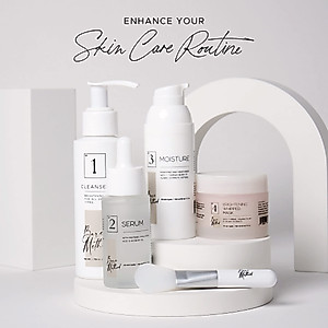 Bare Method Perfecting 4 Step Skincare Kit - Women’s Full Size Skin Care Products - Cleanser + Serum + Moisturizer + Facial Mask - Made In US - Luxury Ingredients -Brighten, Hydrate, Renew, Protect