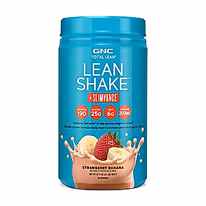 GNC Total Lean Lean Shake + Slimvance - Strawberry Banana, 20 Servings, Weight Loss Protein Powder with 200mg of Caffeine