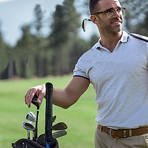 BIG TEETH Golf Alignment Stick Covers Holds at Least 2 Sticks, Leather Golf Stick Cover, Alignment Stick Cover Black