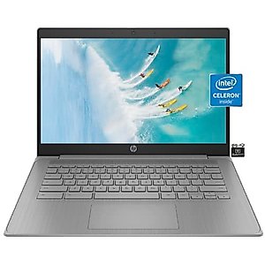 HP Chromebook Laptop Student Business (2023 Model),14‘ HD Display,Quad-Core Intel Celeron N4120 (Upto 2.6GHz),4GB RAM,64GB eMMC,HD Webcam,WiFi 5,UHD Graphics,Chrome OS +HubxcelAccessory,Modern Gray