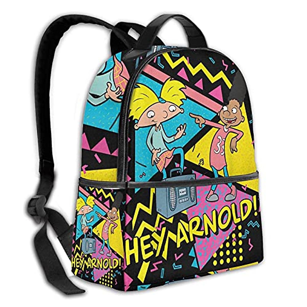 Shanke Hey Arn-Old Black Backpack, Classic Men's and Women's Backpack with Cartoons.