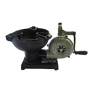 TSWO Blacksmith Forge Furnace with Hand Blower for Knife Making with Vintage Style Pedal Type Handle - Blacksmithing Forging Tools Equipment - Antique Style Coal Forge Furnace Black (Replica)