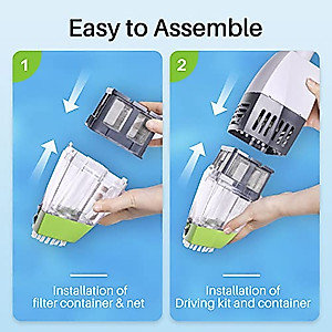 POOLPURE Cordless Rechargeable Pool Vacuum, Handheld Pool Cleaner with Telescoping Shaft, Scrub Brush Head for Above & In-Ground Pools, Inflatable Pools for Leaves, Dirt and Sand & Silt