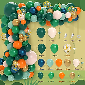 Dinosaur Birthday Decorations, 113pcs Dinosaur Party Decorations Include Dinosaur Balloons, Happy Birthday Balloons, Curtains for Dinosaur Themed Party Baby Shower Decorations Supplies Boys Kids