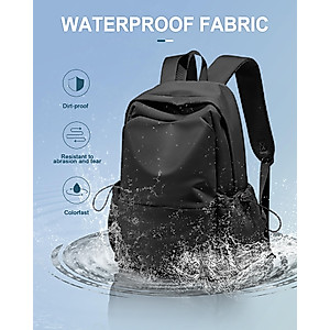 UPPACK Black Backpack For Women School Aesthetic Bookbag For Men Lightweight Gym Backpack High School Middle School Bag For Girls Boys Casual Daypack Laptop Backpack College