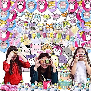 Classic Party Supplies - Cute Birthday Decorations include Balloons, Banner, Cake Topper, Cupcake Toppers for Fans Kids Boys Girls Cumpleanos Party