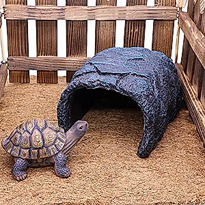 NC Reptile Hides and Caves Resin Rock Bearded Dragon Hideout Reptile Hiding Cave Turtle Hideout for Tortoise Small Lizards Turtles Reptiles Fish Amphibians Reptile Rock Hideaway Decoration