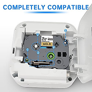 Unismar Compatible for Brother Ptouch TZe-841 TZ-841 TZe841 18mm 0.7 Laminated Tape Black on Gold for Brother PTD400AD PTD400VP PT-D600 PTD600VP PT-P700 PT-P900W Label Maker, 3/4 in x 26.2 ft, 2-Pack