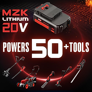 MZK 20V Cordless Tiller Cultivator with 24 Steel Tines,7.8-inch Wide Battery Powered Garden Cultivator, Mini Tiller for Gardening (2AH Battery and Charger Included)