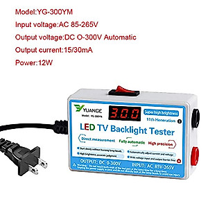 LVOERTUIG LED TV Backlight Tester, LED Light Strip Lamp Beads COB Light Source Repair Testing Tool with LCD Digital Display, 0-300V Output Adaptive Voltage