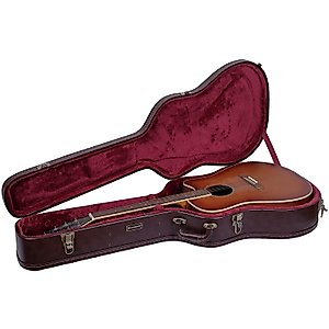 Crossrock Dreadnought Guitar Case for Martin D28, compatible to Taylor Grand Auditorium-Hard-Shell Wooden Case-Vintage Brown (CRW620D28BR)