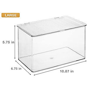 Sorbus Durable Plastic Storage Bins with Lids- Stackable Refrigerator Organizer Bins- MultiPurpose & Versatile- Lightweight Pantry Organizer- Perfect Cabinet Organizers and Storage for Kitchen- 2 Pack