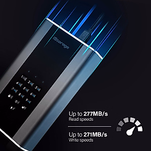 iStorage diskAshur DT2 2TB Secure encrypted portable desktop hard drive, FIPS Level 2 certified - Password protected, dust and water resistant, military grade hardware encryption IS-DT2-256-2000-C-G