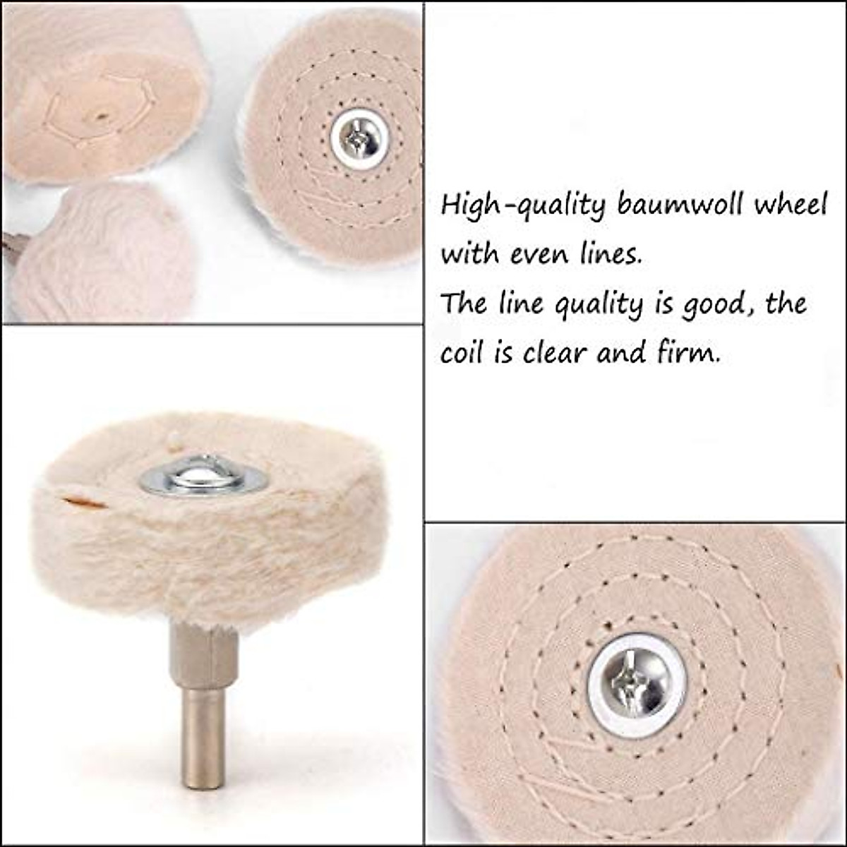 SHININGEYES Polishing Wheel for Drill 4 Pack, Buffing Wheel Polisher Kit with 1/4" Hex Shafts for Dremel Tools