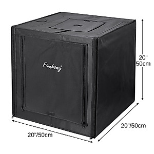 Finnhomy 20 x 20 Photo Box Professional Portable Photo Studio Photo Light Studio Photo Tent Light Box Table Top Photography Shooting Tent Box Lighting Kit