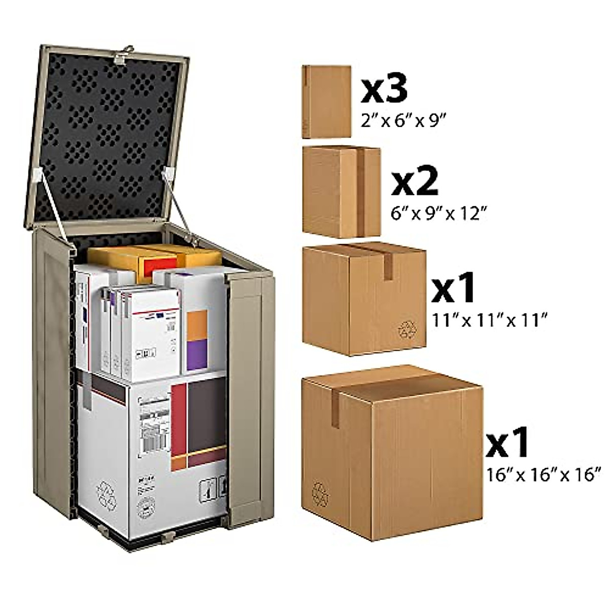 Cosco Outdoor LIving BoxGuard®, Large Lockable Package Delivery and Storage Box, 6.3 cubic feet, Tan