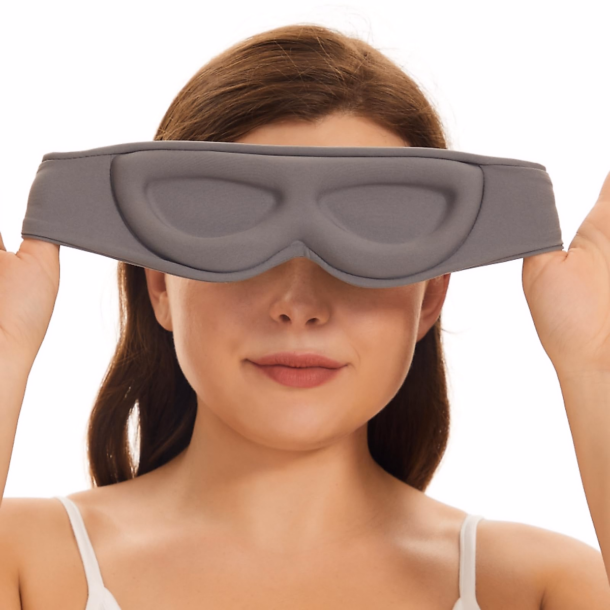 ALASKA BEAR Sleep Mask Headband Design, Blindfold Eye Mask for Women Men 100% Blackout for Meditation Workout Travel, All Sleeping Positions (Dark Grey)