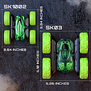 SHARKOOL Remote Control Car - 2.4Ghz RC Cars with LED Lights, RC Stunt Car for Kids, Christmas Birthday Gift for Boys Age 3 4 5 6 7 8 Years Old