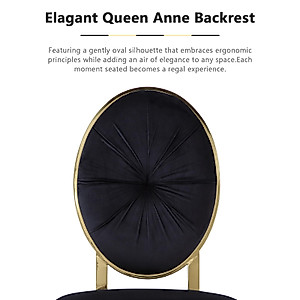 ACEDÉCOR 7 Pieces Dining Set for 6, Modern Dining Room Table with Gold U-Base White Dining Table, Black Velvet Upholstered Dining Chairs (White Dining Table+6 Black Dining Chairs)