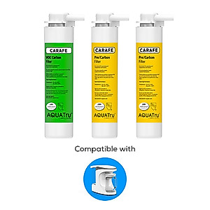 AquaTru Carafe | Replacement Filters for AT100 Countertop Water Purifier | One-Year Carafe Filter Combo Pack