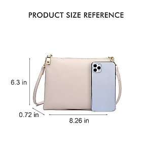 AMELIE GALANTI womens small crossbody strap handbag bag,Soft Leather Fabric Delicate Durable Fashion Design (Cream)