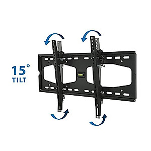 Mount-It! Slim Tilting TV Wall Mount Bracket for 32-55 Inch Samsung, Sony, Vizio, LG, Sharp TVs with Low Profile Design up to VESA 600x400mm, Black