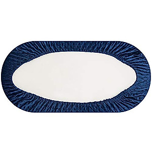 BlueSnail Soft and Strechy Minky Bassinet Fitted Sheet, Cradle Sheets for Bassinet Pad/Mattress 2pk (Bassinet, Navy+Gray)