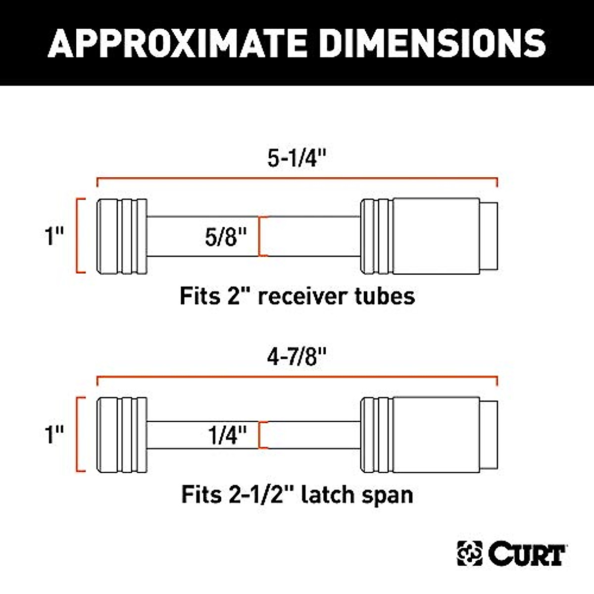 CURT 23527 Trailer Lock Set for 2-Inch Receiver, 2-1/2-Inch Coupler Latch Span