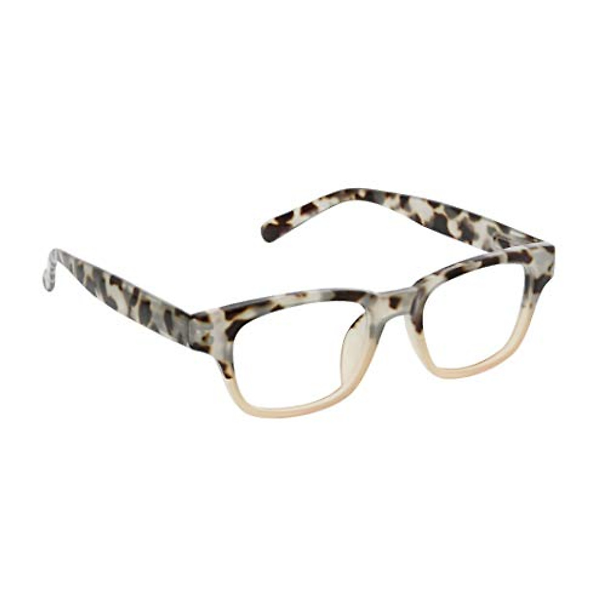 Peepers by PeeperSpecs Women's Layover Square Blue Light Blocking Reading Glasses, Gray Tortoise/Pink, 49 + 1.75