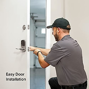 Yale | LiftMaster Smart Lock with Touchscreen Deadbolt- Works with myQ App & Key by Amazon in-Garage Delivery when paired with Smart Garage Hub (sold separately), Satin Nickel
